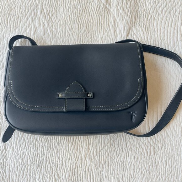 Frye | Bags | Frye Melissa Sling Black Leather Crossbody Magnetic Flap ...